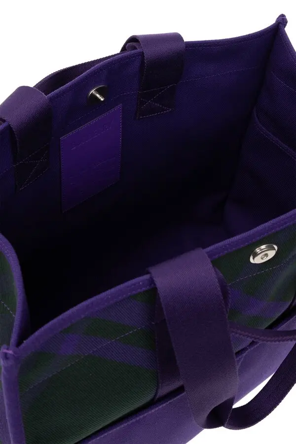 Burberry Check Pattern Tote Bag - Blue