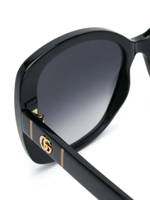 Gucci Oversized Square Frame Sunglasses With Gradient Lenses - Black