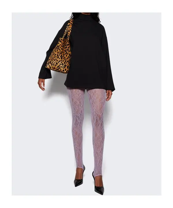 Wardrobe.NYC Lace Stirrup Leggings - Gray