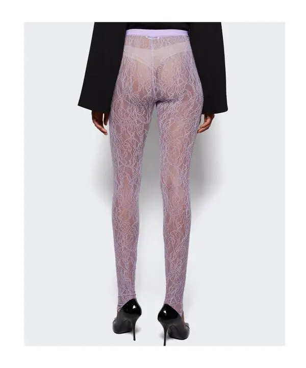 Wardrobe.NYC Lace Stirrup Leggings - Gray