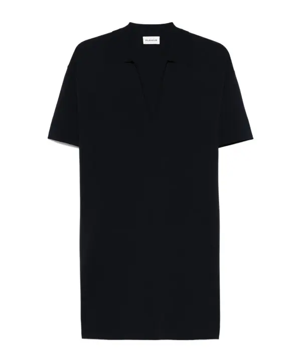 P.a.r.o.s.h Collared Short-sleeve Shirt Dress - Navy Blue