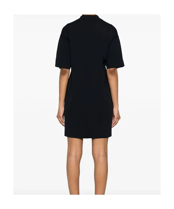 P.a.r.o.s.h Collared Short-sleeve Shirt Dress - Navy Blue