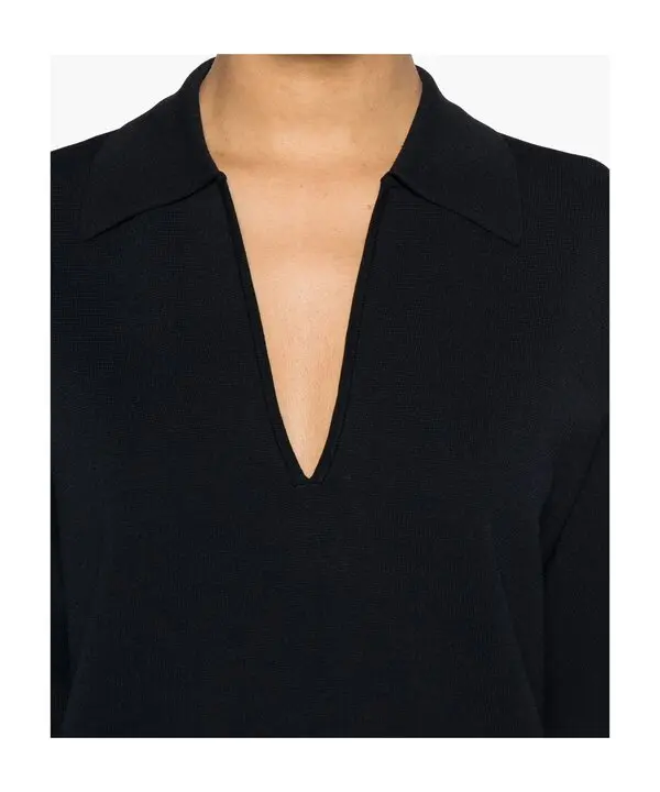 P.a.r.o.s.h Collared Short-sleeve Shirt Dress - Navy Blue