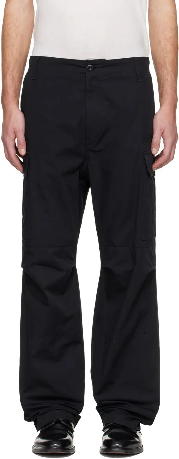 MAISON MARGIELA Straight Leg Cargo Trousers - Black