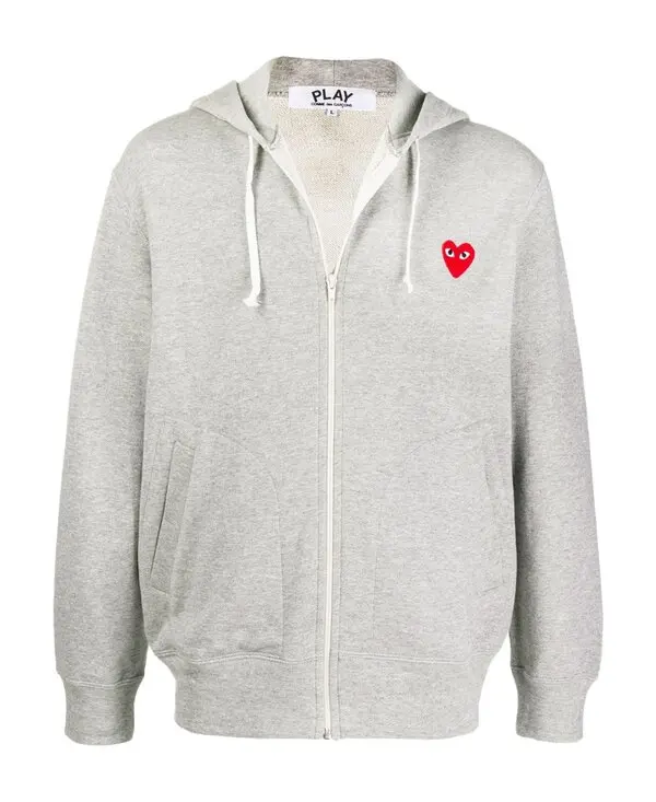 Play Comme Des Garcon Zip Up Hoodie - White