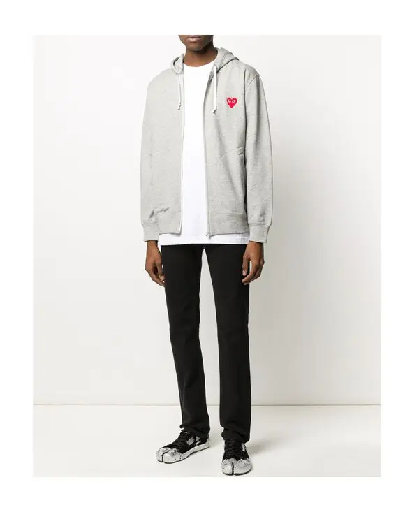 Play Comme Des Garcon Zip Up Hoodie - White