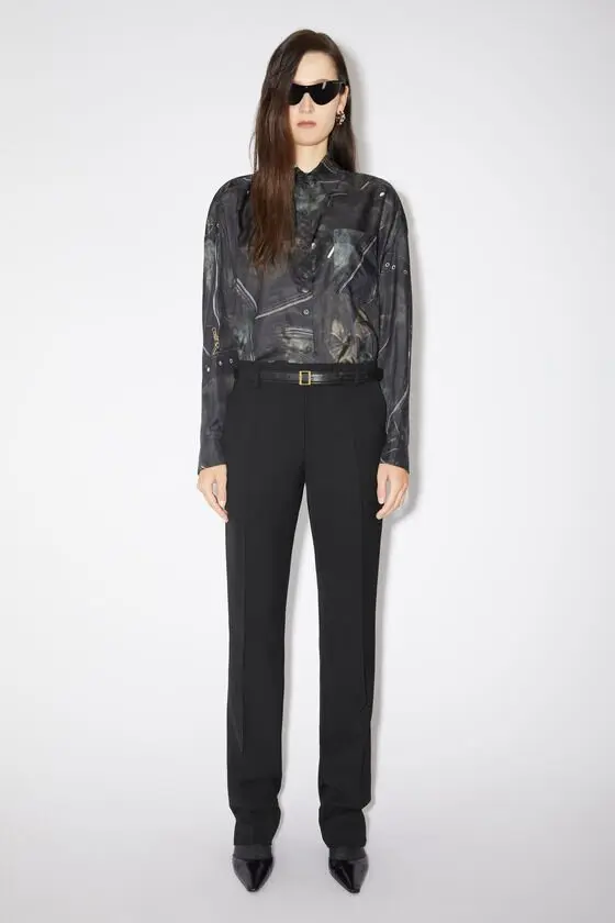 Acne Studios Mid-rise Tailored Trousers - Black