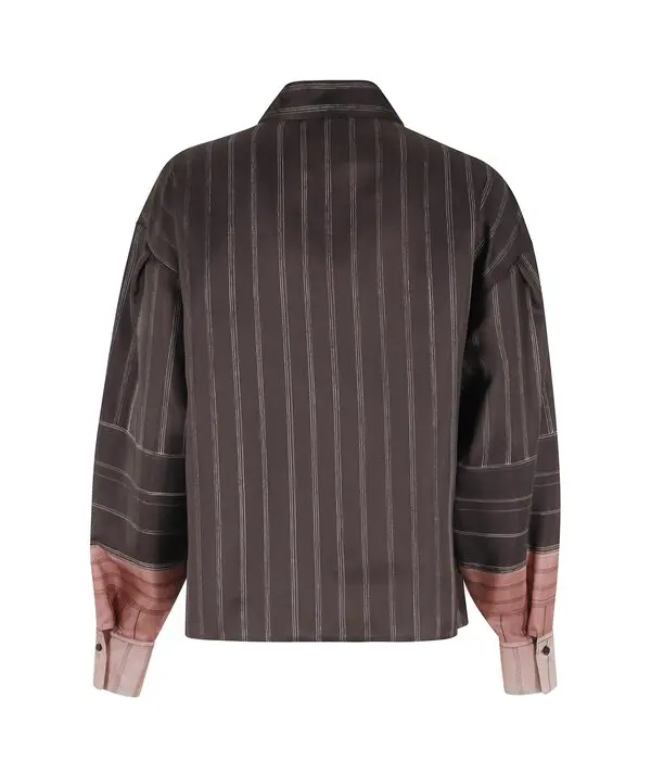 ALYSI Long Sleeved Striped Shirt - Black
