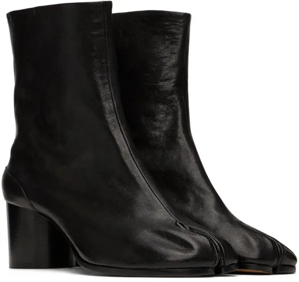 MAISON MARGIELA Tabi Toe Block Heeled Ankle Boots - Black
