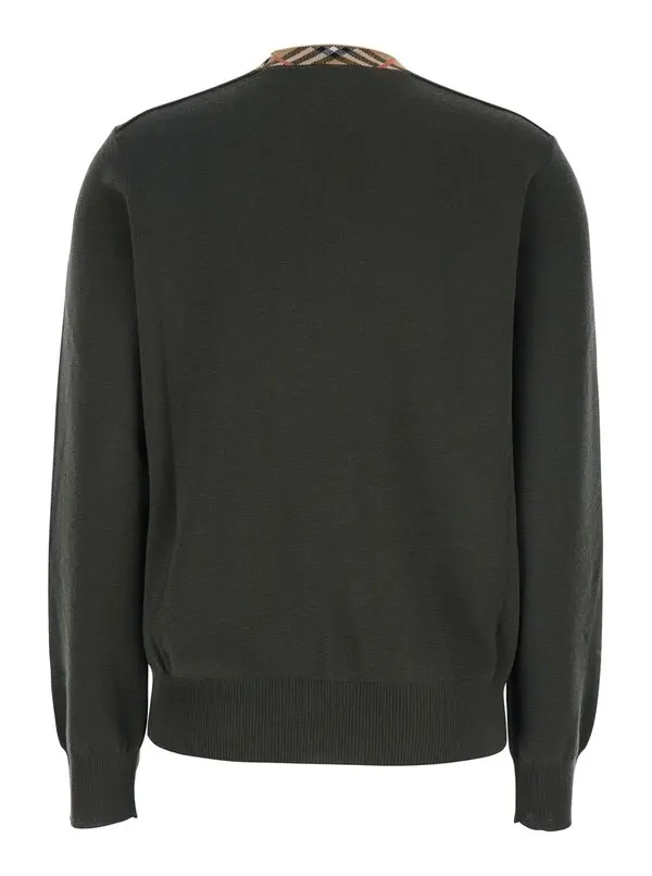 Burberry Check Detailed Knitted Jumper