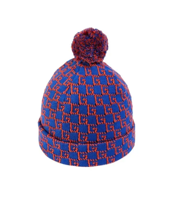 Gucci Square G Cotton Beanie - Blue
