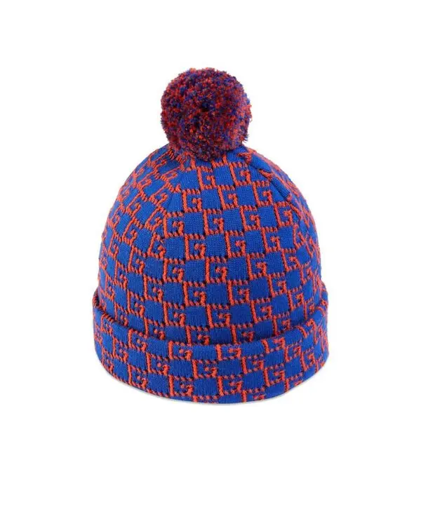 Gucci Square G Cotton Beanie - Blue