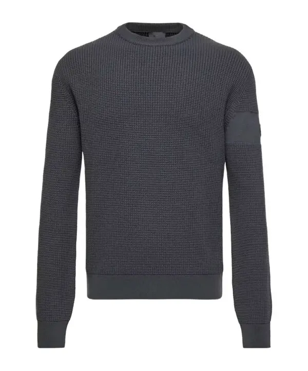 Moncler Logo Patch Crewneck Jumper - Dark Gray