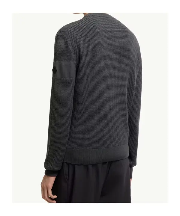 Moncler Logo Patch Crewneck Jumper - Dark Gray