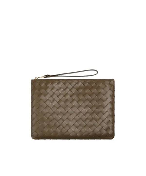 Bottega Veneta Intrecciato Medium Flat Pouch - Pine Cones