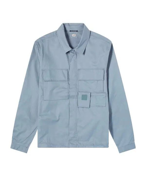 C.P. COMPANY Long-sleeved Casual Jacket With Chest Pockets And Adjustable Hem - Blue