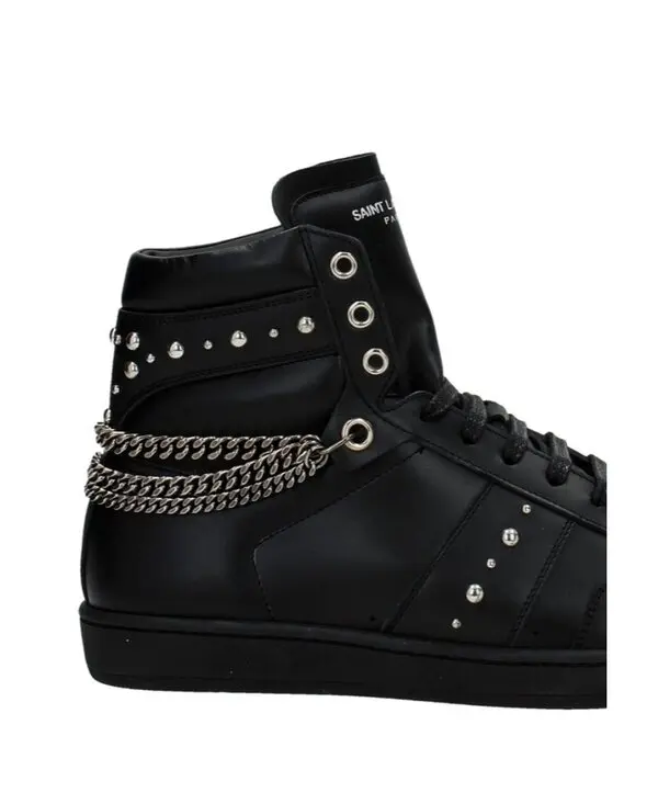 Saint Laurent High-top Sneakers With Chain Detailing