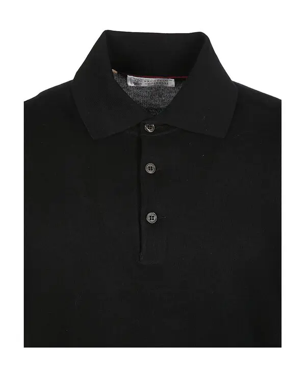 Brunello Cucinelli Knitted Polo Shirt - Black
