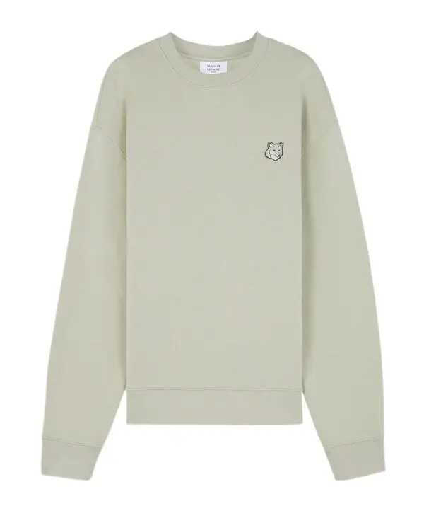 Maison Kitsuné Bold Fox Head Patch Crewneck Sweatshirt - Ash Tree