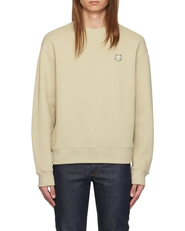 Maison Kitsuné Bold Fox Head Patch Crewneck Sweatshirt - Ash Tree