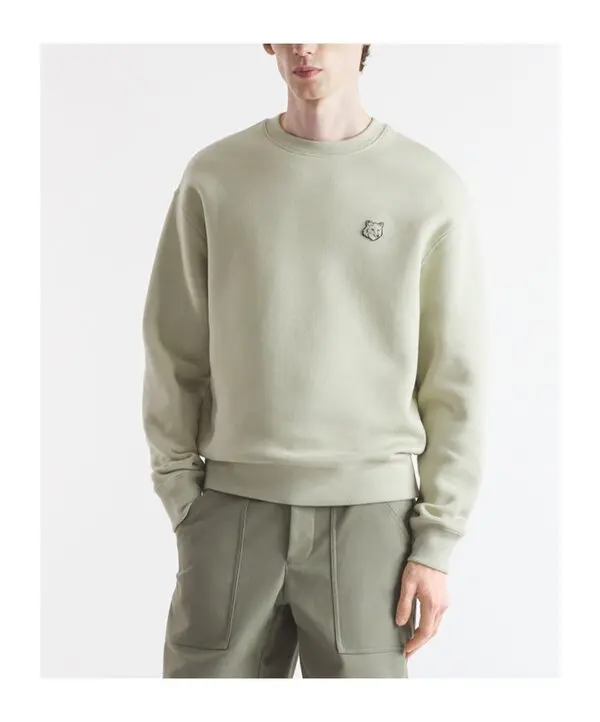 Maison Kitsuné Bold Fox Head Patch Crewneck Sweatshirt - Ash Tree