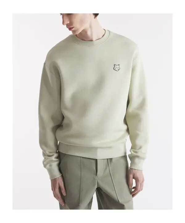 Maison Kitsuné Bold Fox Head Patch Crewneck Sweatshirt - Ash Tree