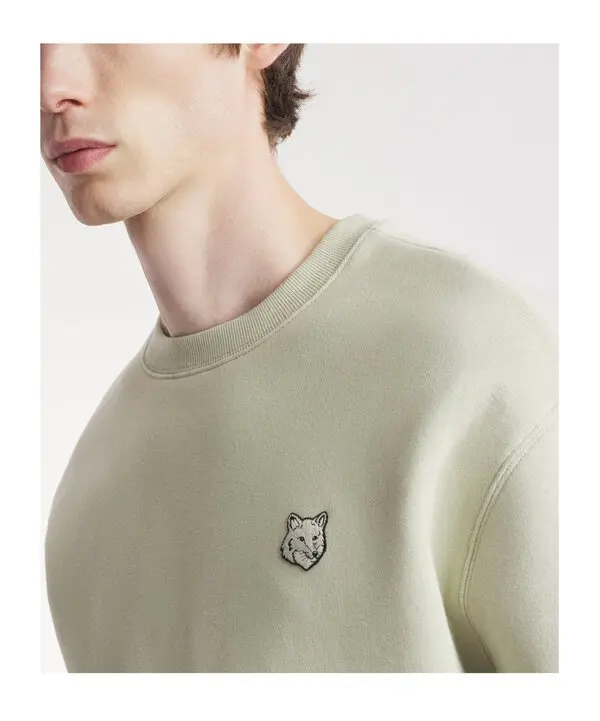 Maison Kitsuné Bold Fox Head Patch Crewneck Sweatshirt - Ash Tree