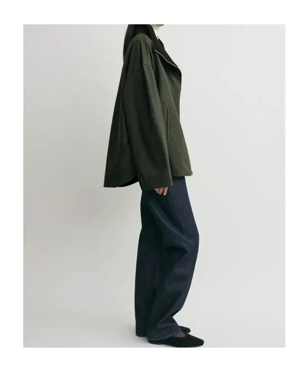 TOTEME Long-sleeve Zip-up Jacket With Corduroy Collar - Forest