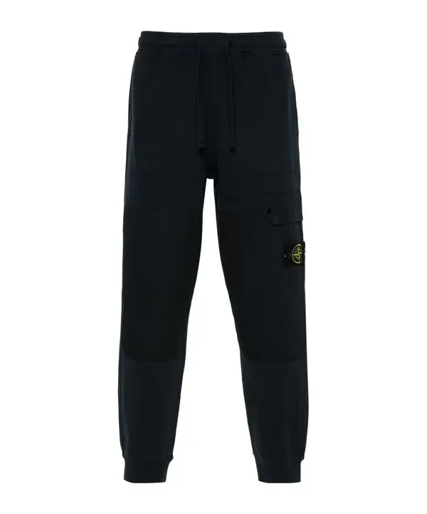 Stone Island Logo Patch Drawstring Trousers - Blue
