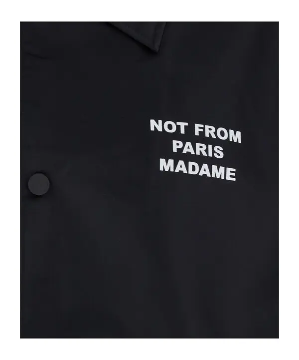 Drole De Monsieur Drôle De Slogan Button-up Jacket - Black