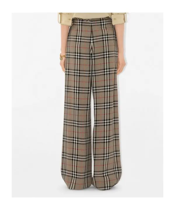 Burberry Straight-leg Checked Belted Trousers