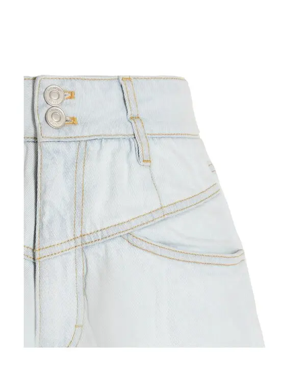 Kenzo High Waisted Wide Leg Denim Shorts