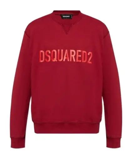 Dsquared2 Logo Printed Crew Neck Sweatshirt - Red