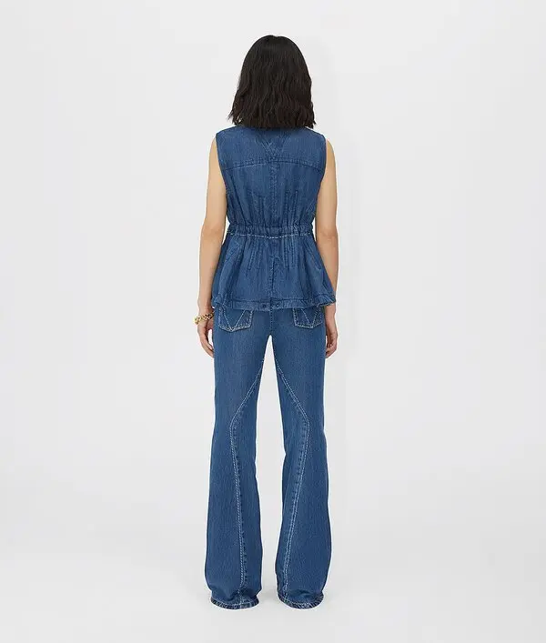 Bottega Veneta Zip-up Denim Sleeveless Top