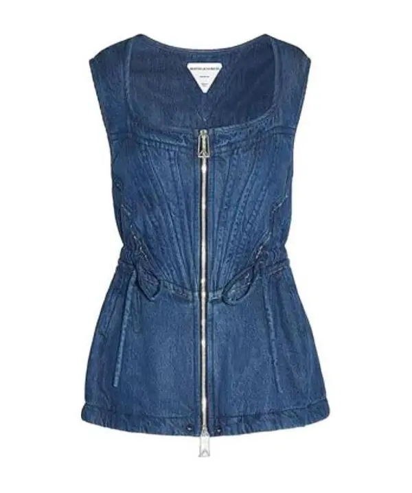 Bottega Veneta Zip-up Denim Sleeveless Top - No