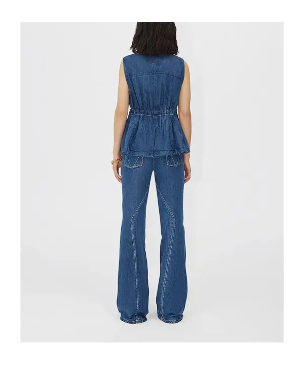 Bottega Veneta Zip-up Denim Sleeveless Top