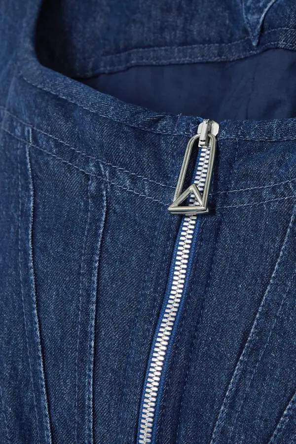 Bottega Veneta Zip-up Denim Sleeveless Top
