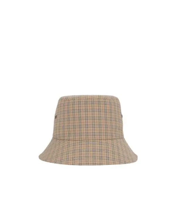 Burberry Technical Check Bucket Hat - Nude