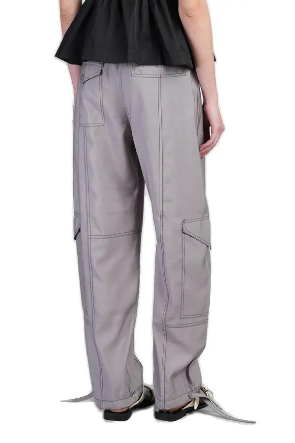 GANNI High Waist Drawstring Cargo Pants