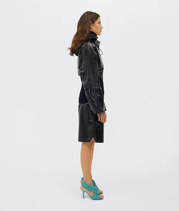 Bottega Veneta Cropped Leather Hooded Jacket