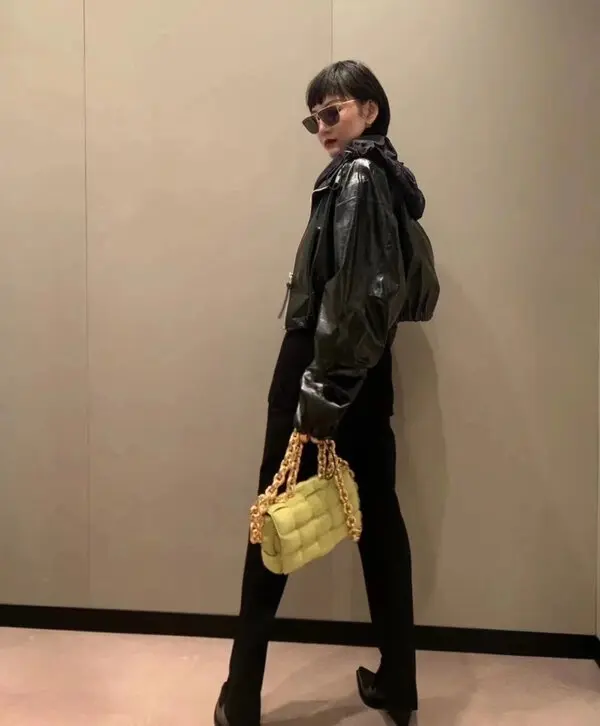 Bottega Veneta Cropped Leather Hooded Jacket