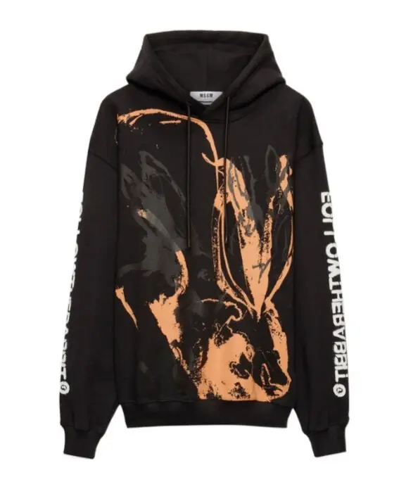MSGM Sketched Bunnies Print Hoodie
