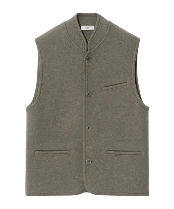 RIER Sleeveless Wool Vest - Gray