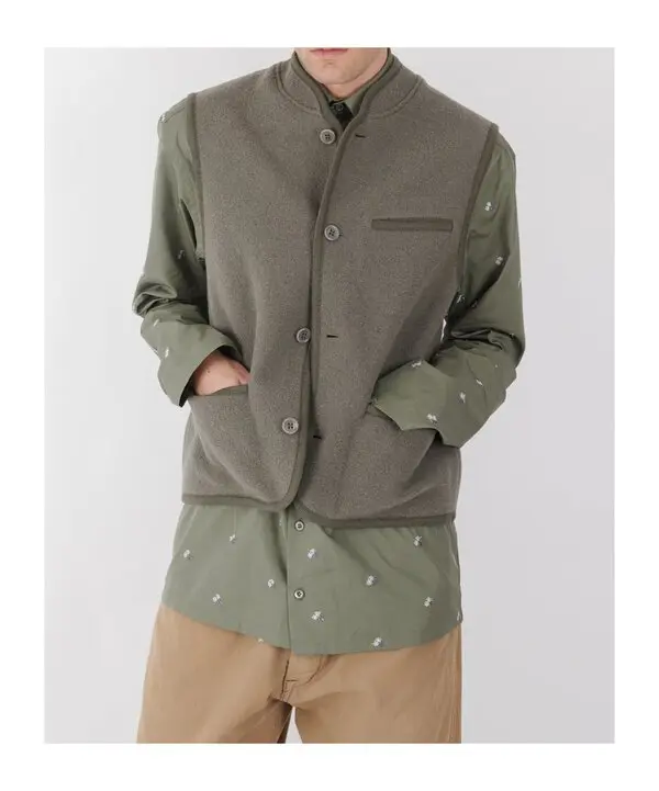 RIER Sleeveless Wool Vest - Gray