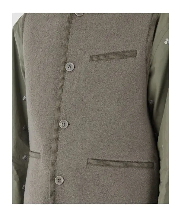 RIER Sleeveless Wool Vest - Gray
