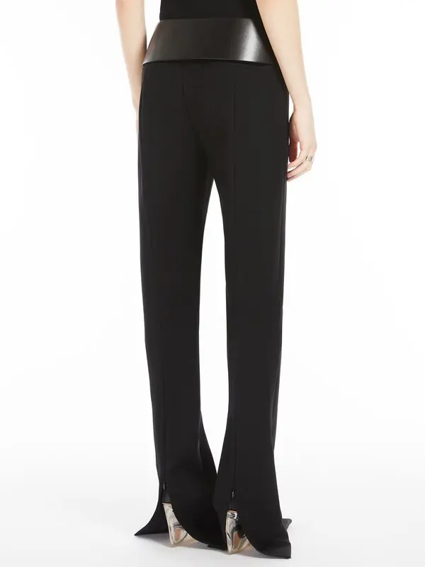 Sportmax Leather-trim Flared Trousers