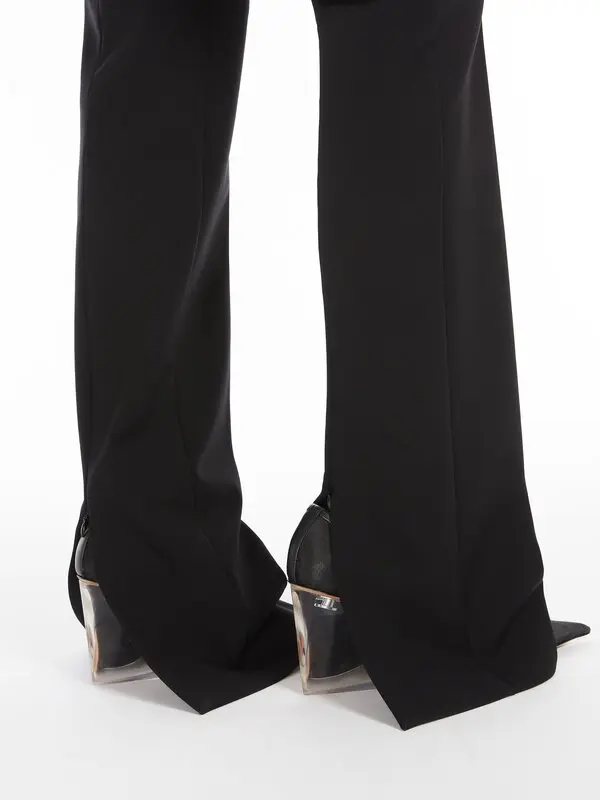 Sportmax Leather-trim Flared Trousers