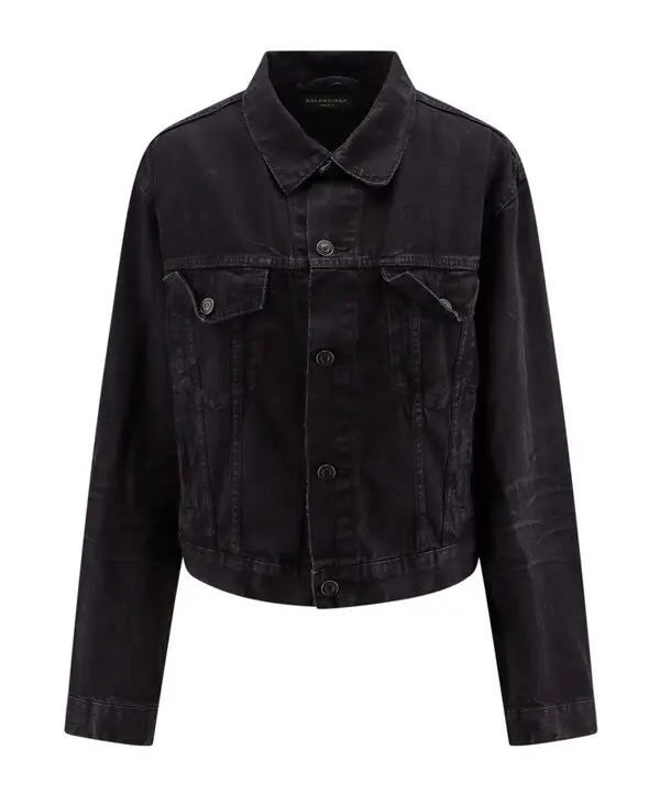 Balenciaga Collared Button-up Denim Jacket