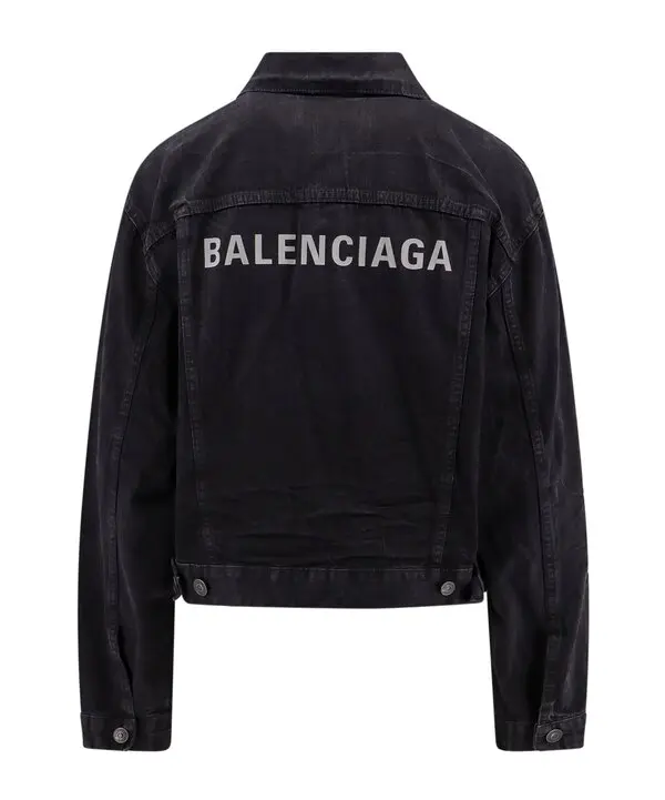 Balenciaga Collared Button-up Denim Jacket