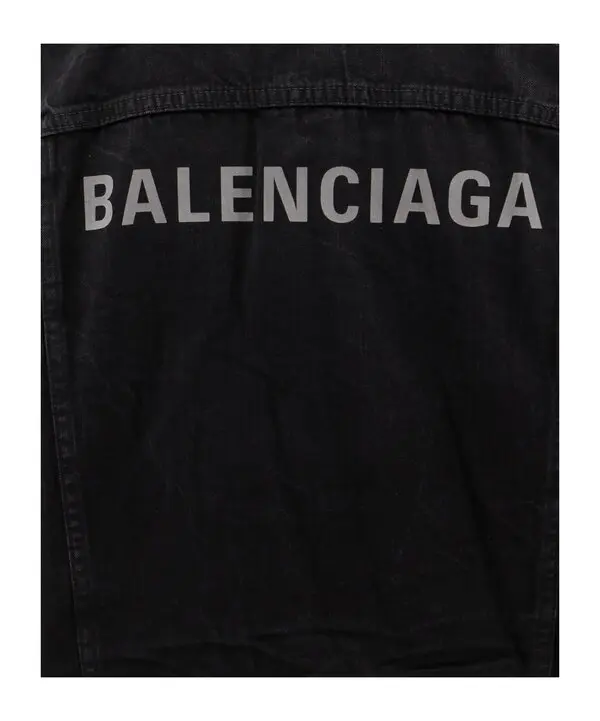 Balenciaga Collared Button-up Denim Jacket